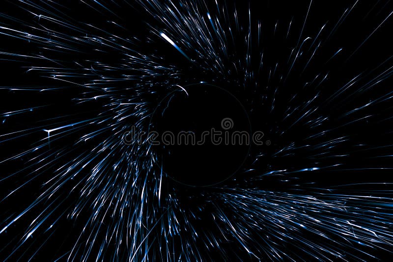 Blue Sparks in the Dark. Lines of Light Stock Image - Image of bright ...