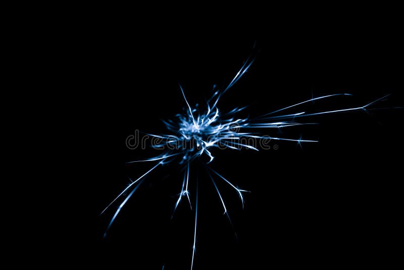 Blue Sparks from the Grinder Glowing in the Dark Stock Photo - Image of ...