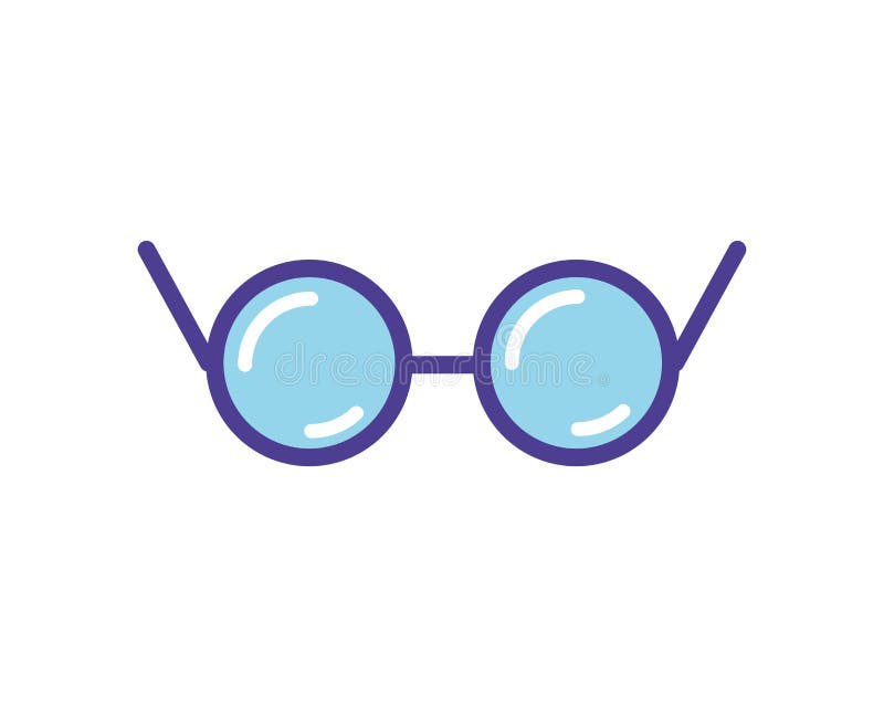 Blue Spectacles Icon Vector Illustration Isolated on White Stock Vector ...