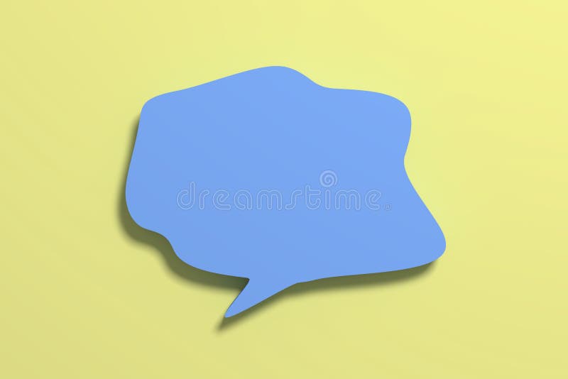Blue Speech Bubble with Blank Space on Yellow Background Stock ...