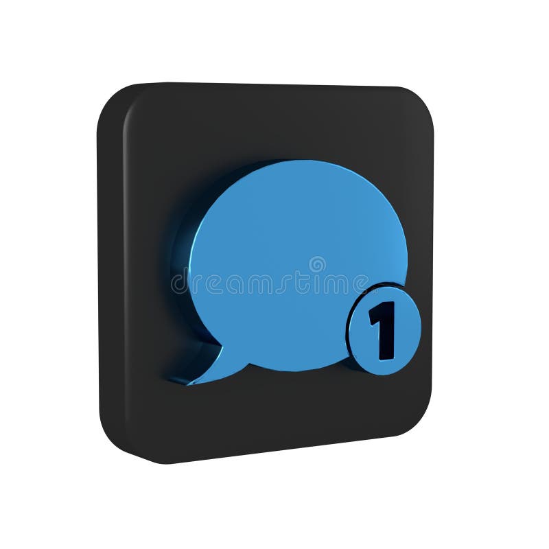 Blue Speech Bubble Chat Icon Isolated on Transparent Background ...