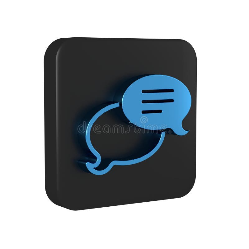 Blue Speech Bubble Chat Icon Isolated on Transparent Background ...