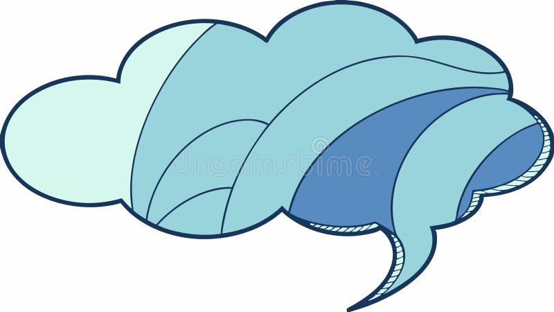 Blue Speech Bubble Cloud, Communication and Ideas, Vector Design ...