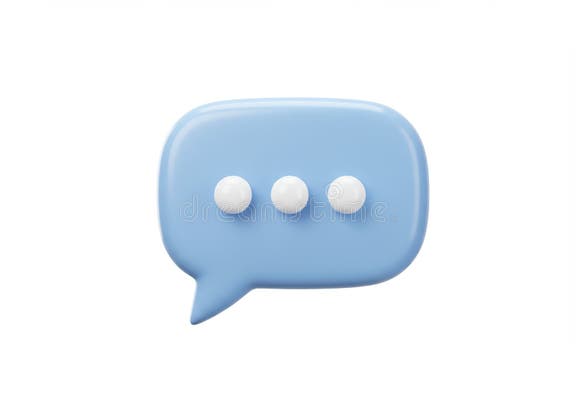 Blue Speech Bubble with Ellipsis Icon Communication Concept Stock ...