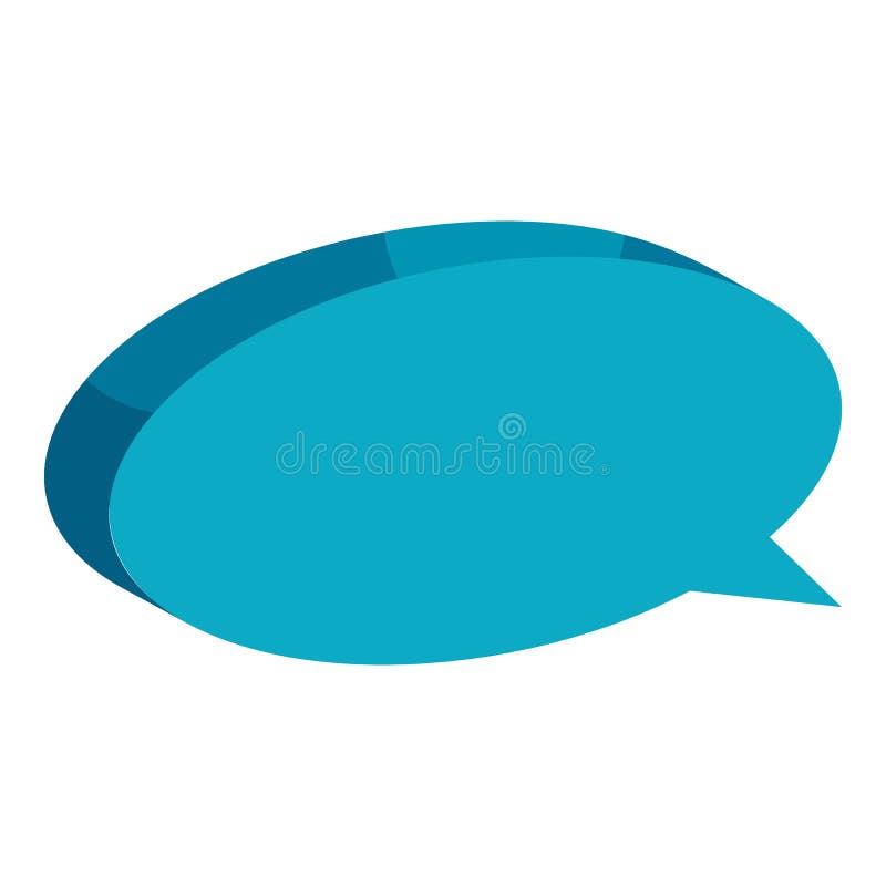 Blue Speech Bubble Icon, Cartoon Style Stock Vector - Illustration of ...