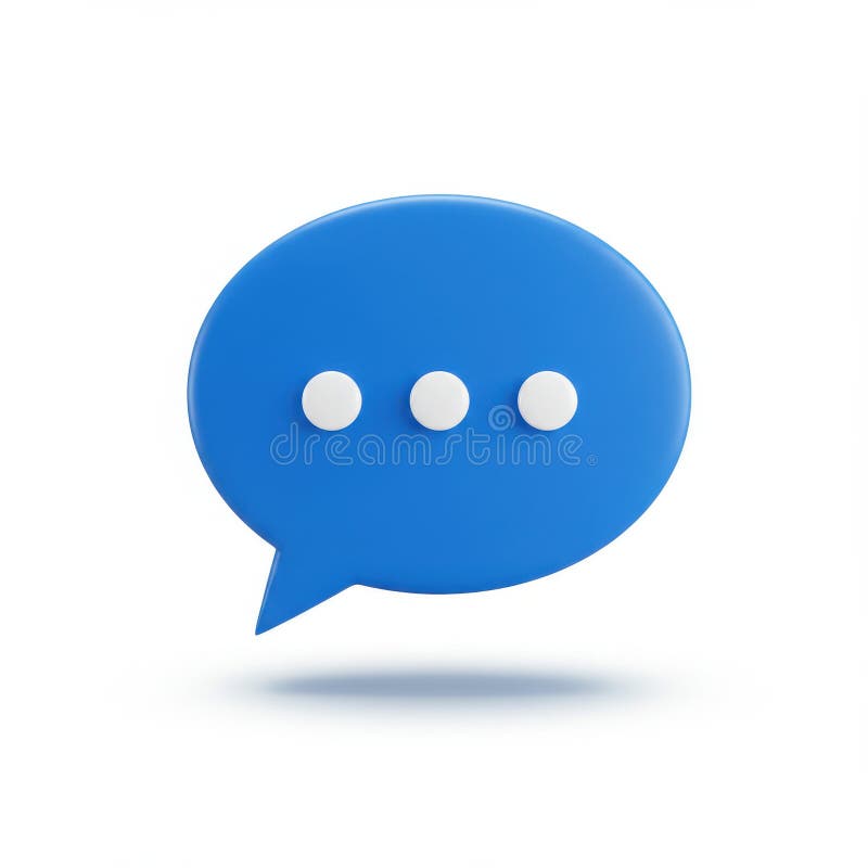 Blue Speech Bubble Isolated on White Background for Communication ...