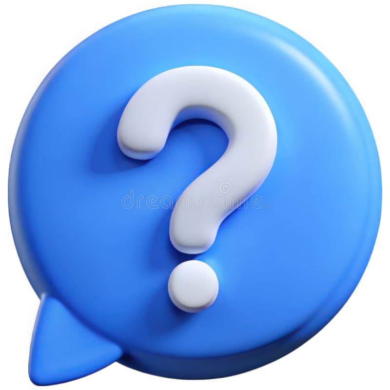 Blue Speech Bubble with Question Mark Symbolizing Inquiry and ...