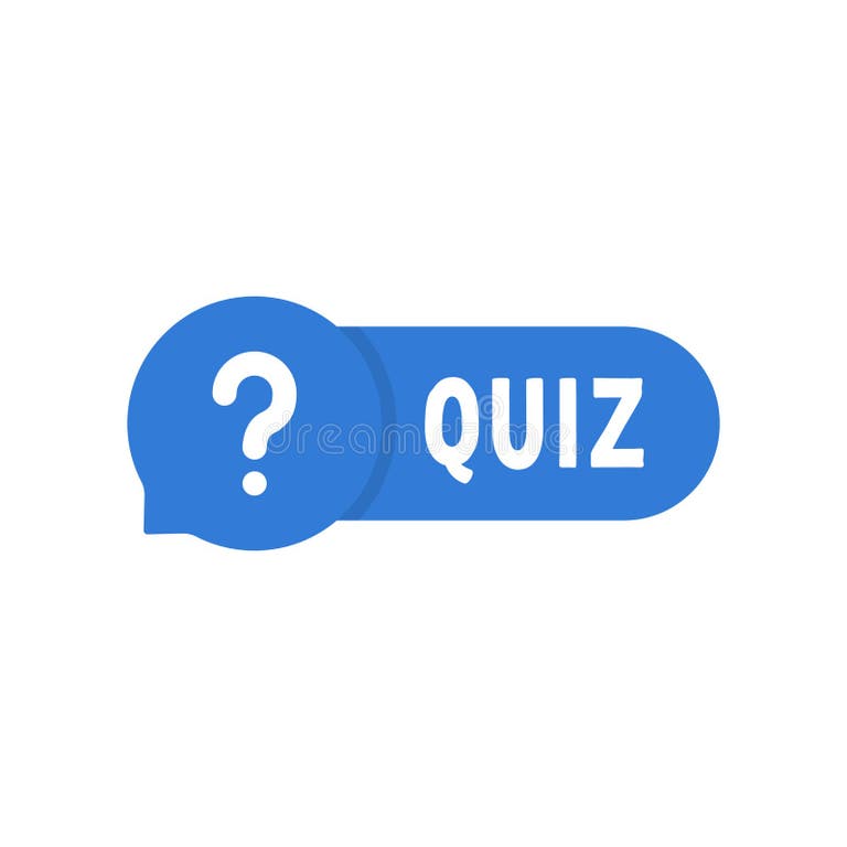 Blue Speech Bubble with Quiz Text and Question Mark Stock Vector ...