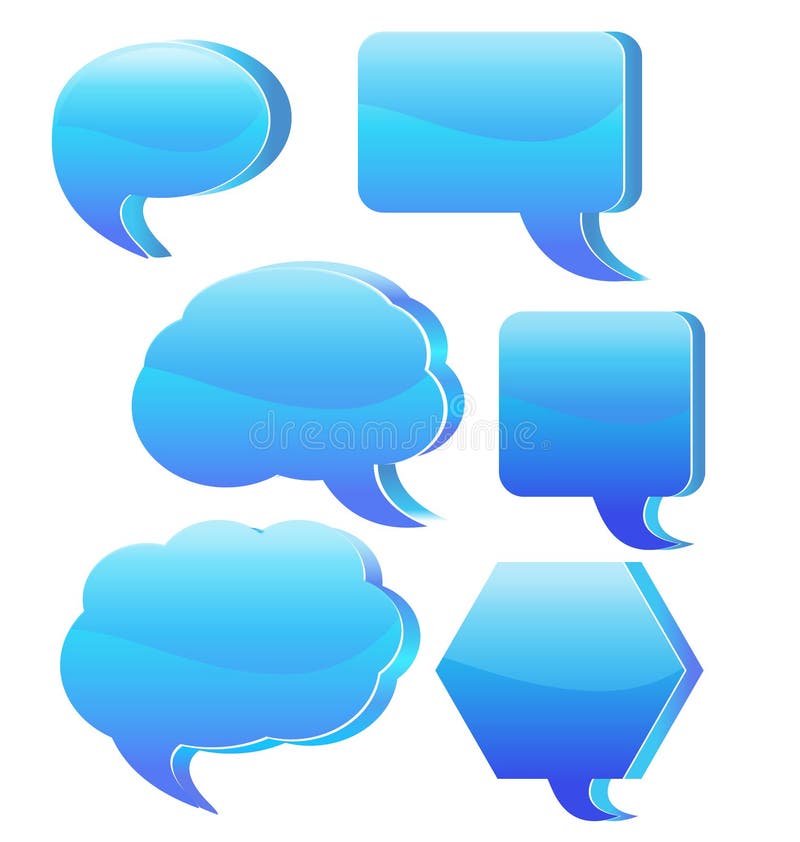 Blue Speech Bubble Set stock vector. Illustration of abstract - 121309513