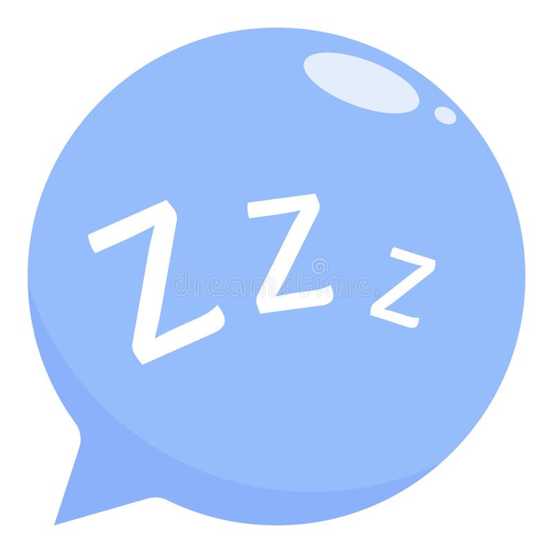 Blue Speech Bubble Showing Zzz Symbol for Sleep Stock Illustration ...