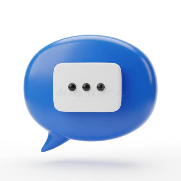 Blue Speech Bubble with Three Dots Indicating Typing Stock Image ...