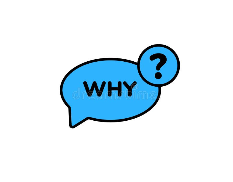 Blue Speech Bubble with Why and Question Mark Design in Minimalistic ...