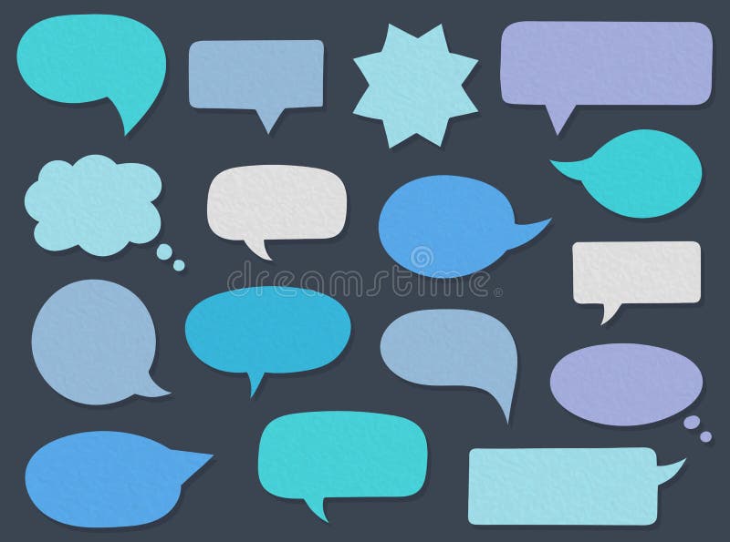 Blue Speech Bubbles stock vector. Illustration of dialogue - 254010308
