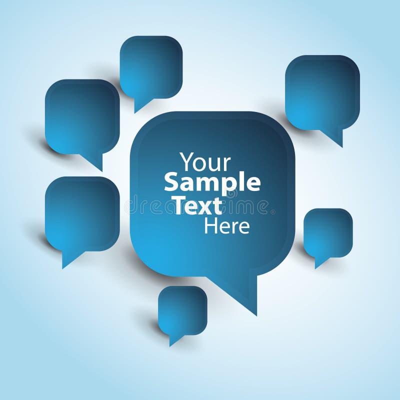 Blue Speech Bubbles stock vector. Illustration of bright - 174186619