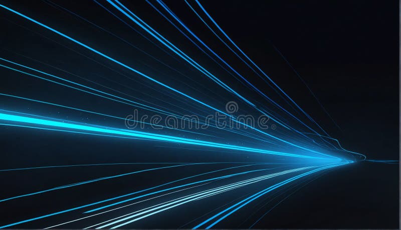 Blue Speed Line Motion Effect on Plain Black Ai Generated Stock ...