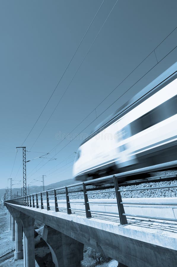 Head on view of fast train stock photo. Image of cloudscape - 21893524
