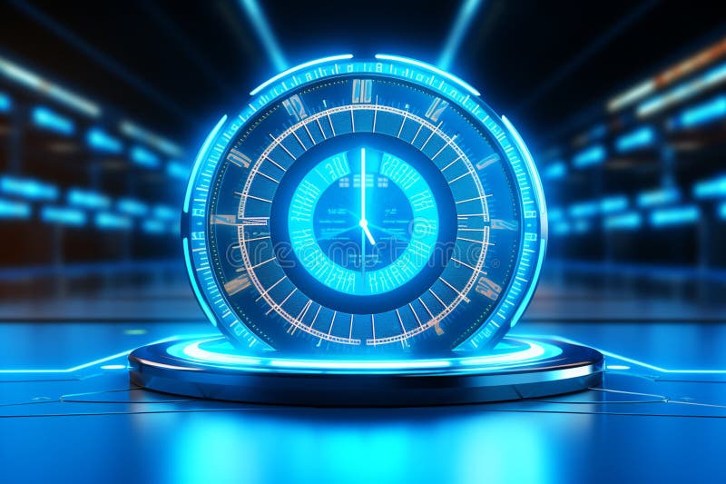 Blue Speedometer on Blue Background. 3d Rendering Toned Image Stock ...