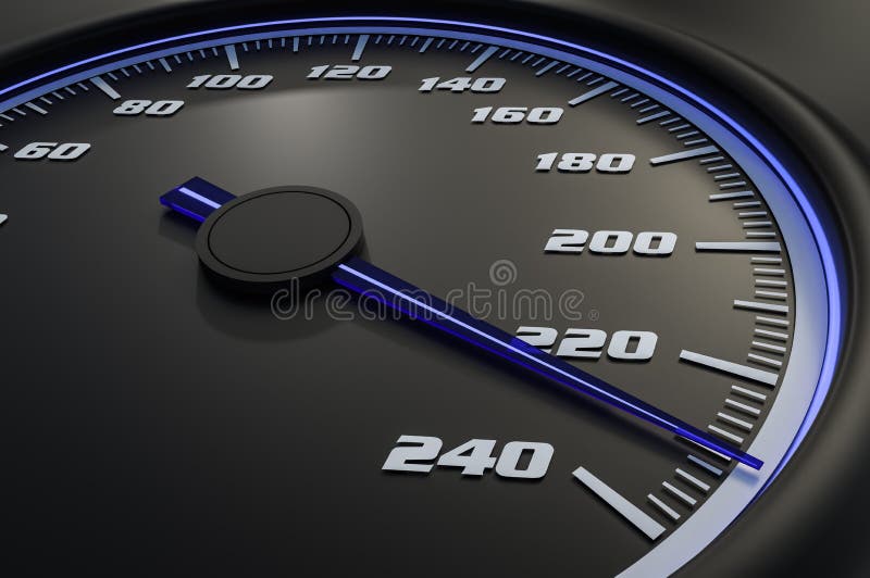 Blue Speedometer in Car on Dashboard Stock Illustration - Illustration ...