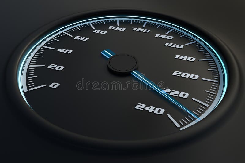 Blue Speedometer in Car on Dashboard Stock Illustration - Illustration ...