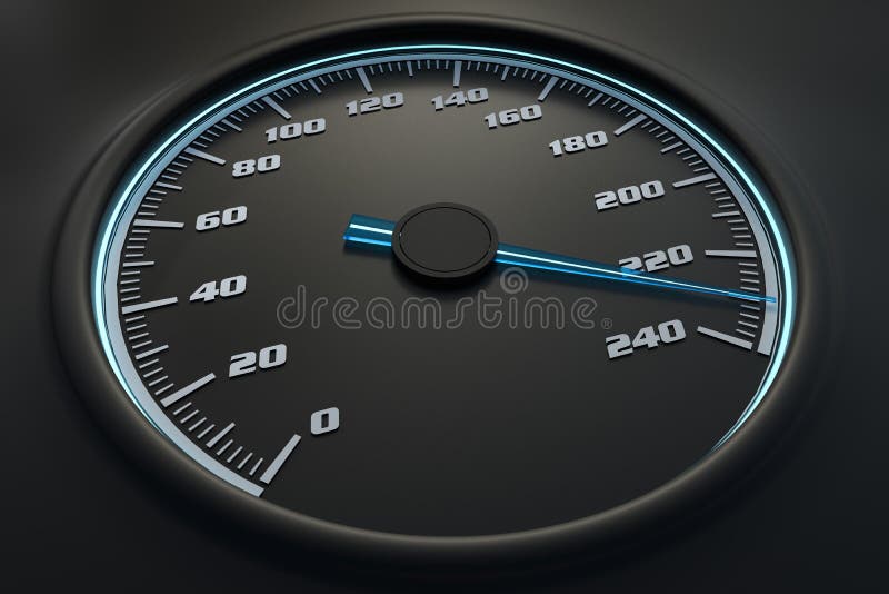 Blue Speedometer in Car on Dashboard Stock Illustration - Illustration ...