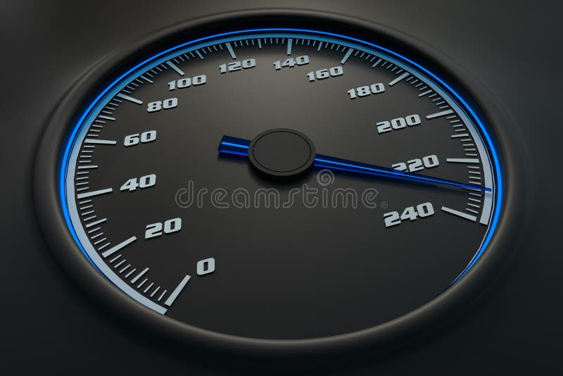 Blue Speedometer in Car on Dashboard Stock Illustration - Illustration ...