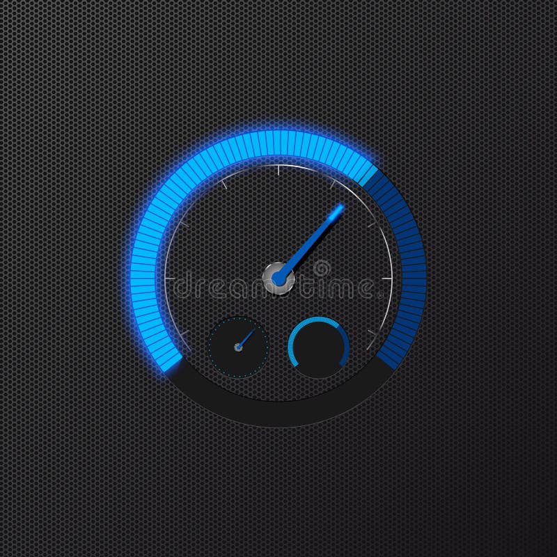 Blue Speedometer Icon in Comics Style Stock Vector - Illustration of ...