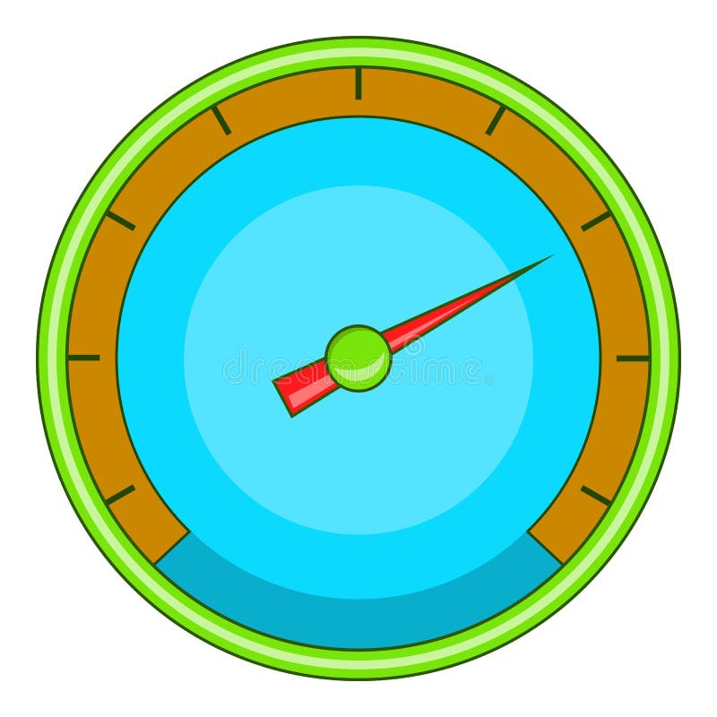 Blue Speedometer Icon, Cartoon Style Stock Illustration - Illustration ...
