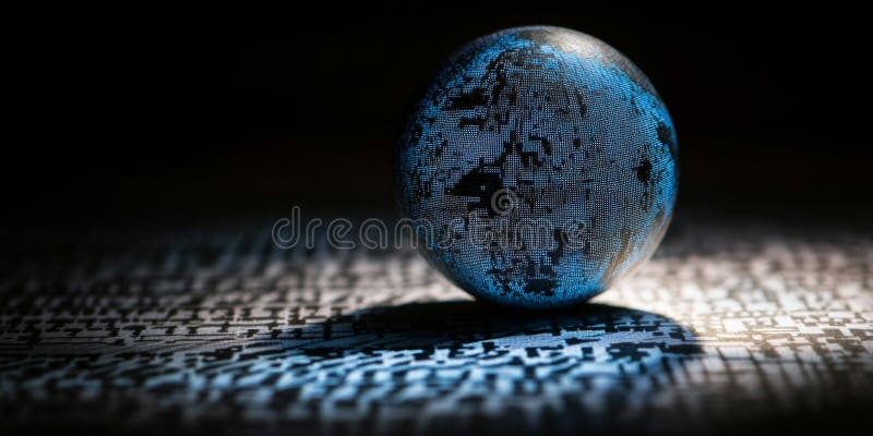 A Blue Sphere with a Black Background Stock Illustration - Illustration ...