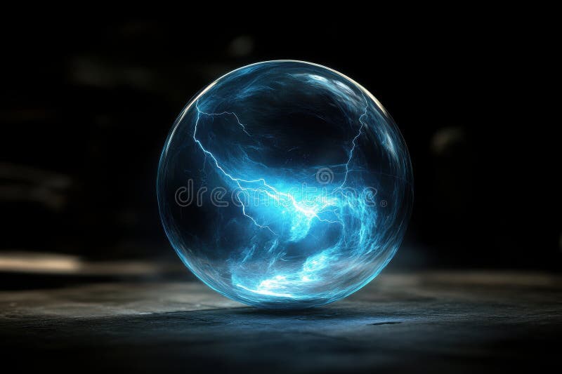 A Blue Sphere with a Blue Light Inside of it Stock Illustration ...