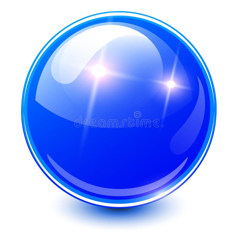 Blue sphere 3D shiny icon stock vector. Illustration of glossy - 197943143