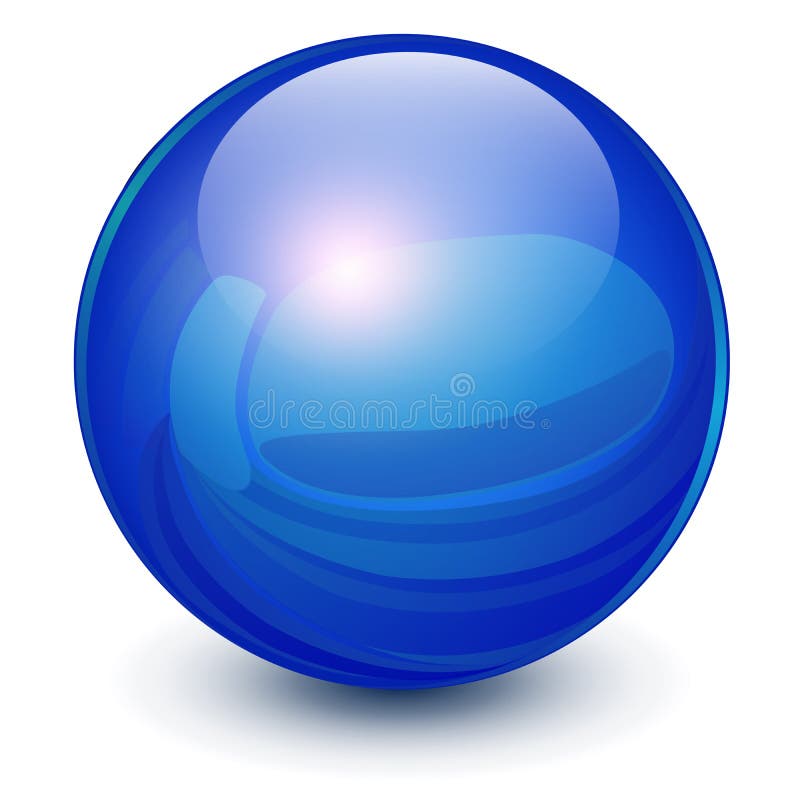 Blue sphere 3D shiny icon stock vector. Illustration of glossy - 197943143