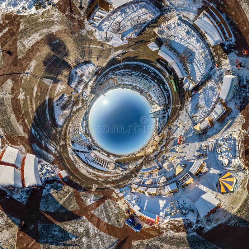 Blue Sphere Inside Overlooking Old Town, Urban Development, Historic ...