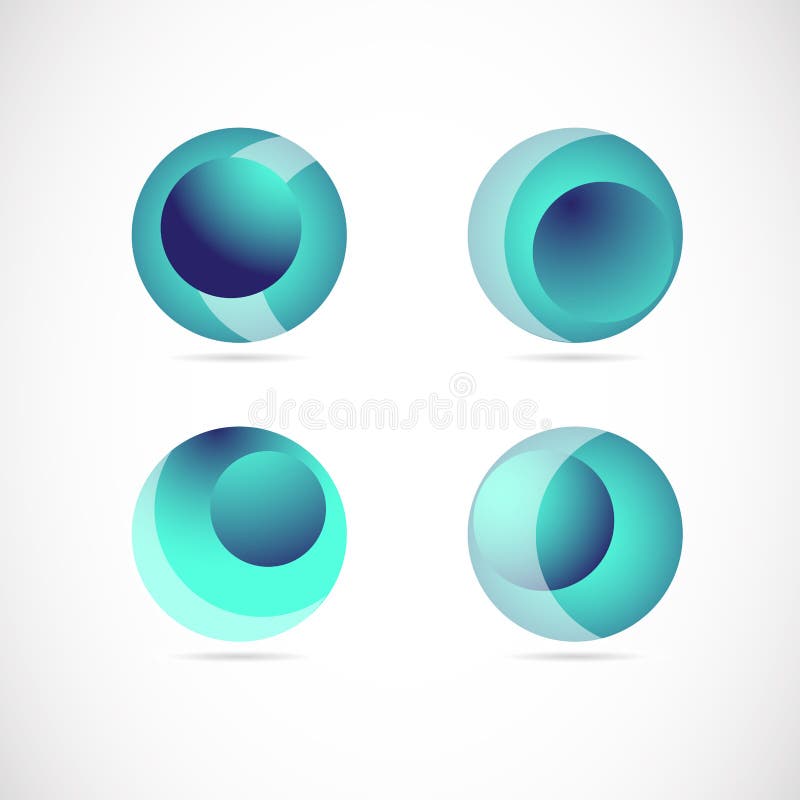 Blue Sphere Logo Icon Element Set Stock Vector - Illustration of blue ...