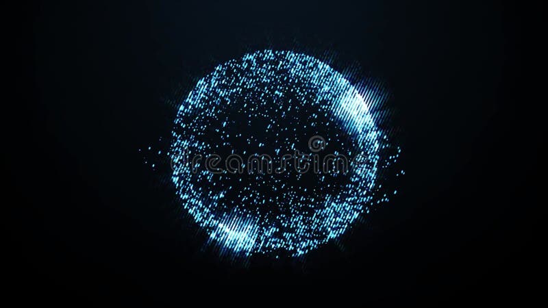 A Blue Sphere of Moving Particles and Rays of Light, Covered in a ...