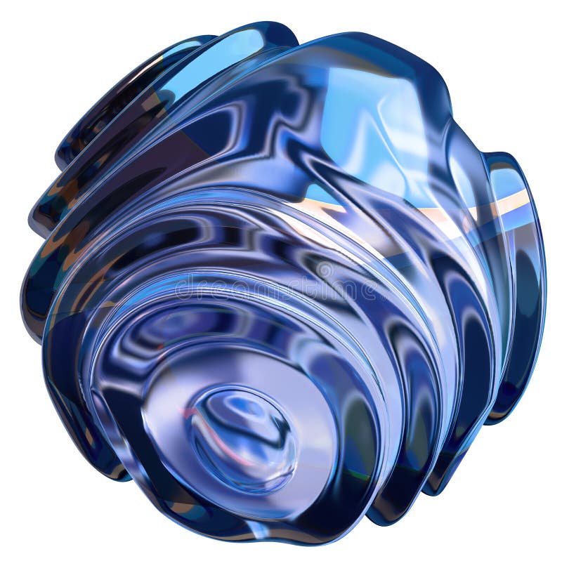 Blue Sphere with Organic Wave-like Pattern Abstract, Dramatic ...