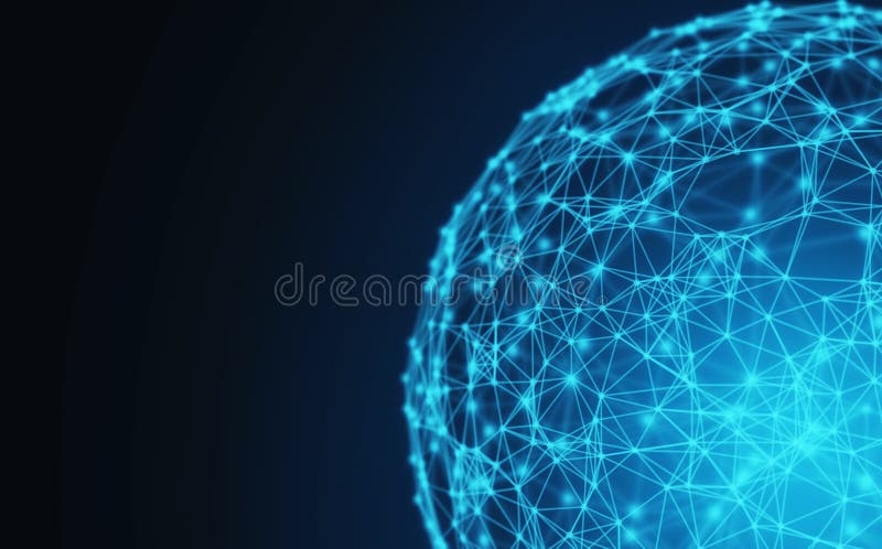Blue Sphere Shape Ball with Digital Data and Network Connection Stock ... Blue Sphere Shape Ball with Digital Data and Network Connection Stock ...