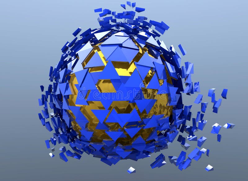 Sphere Shattered Abstract 3d Stock Illustration - Illustration of ...