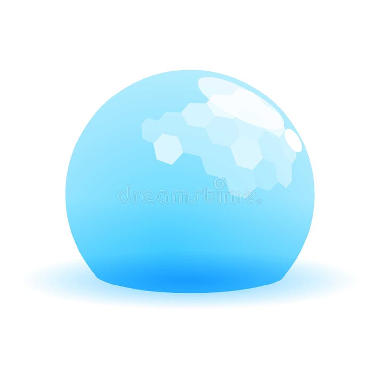 Abstract Blue Sphere with Hexagonal Shapes Reflecting Light Stock ...