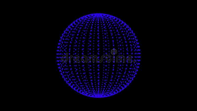 Blue Sphere of Spinning Points, Particles. Loop Animation. Stock Video ...