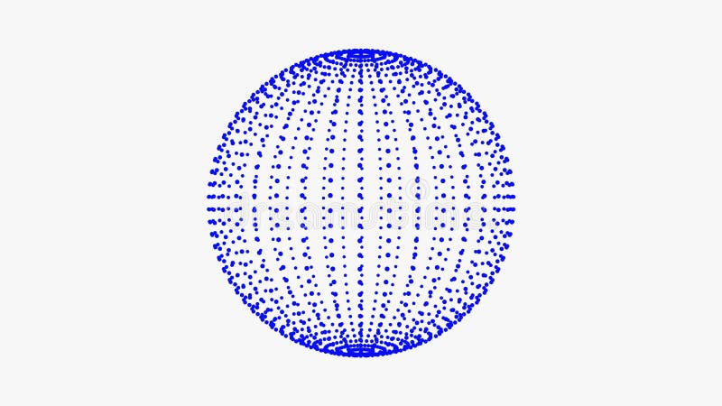 Blue Sphere of Spinning Points, Particles. Loop Animation. Stock ...