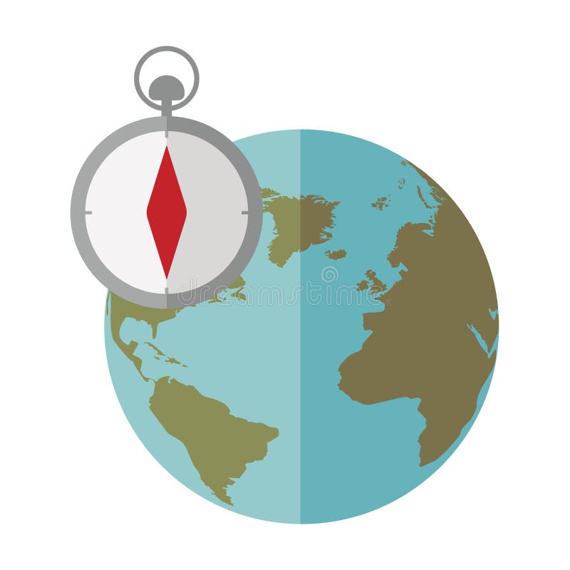 World Map and Compass Background Stock Vector - Illustration of ...