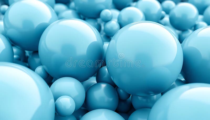 Blue Spheres Abstract, Modern Art Design, Stock Photo, Generative AI ...