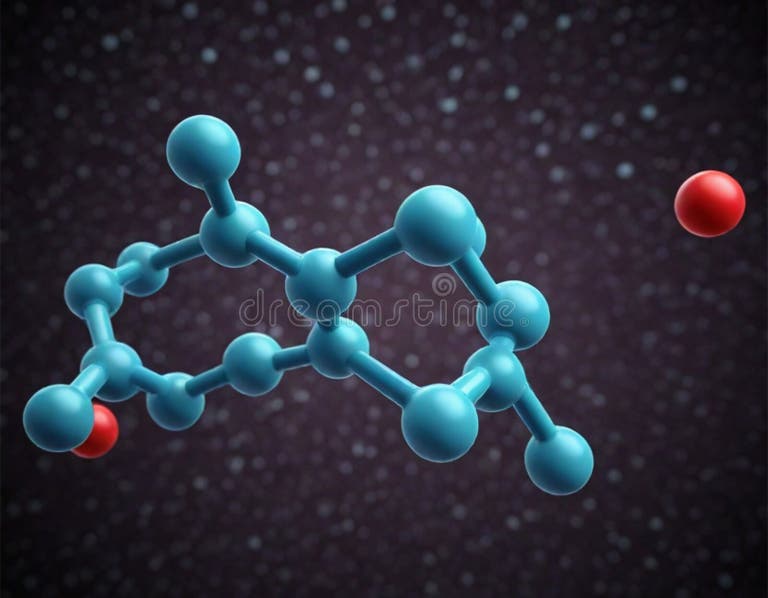 DNA Cells Molecular Model Red Blue Spheres Stock Illustration ...