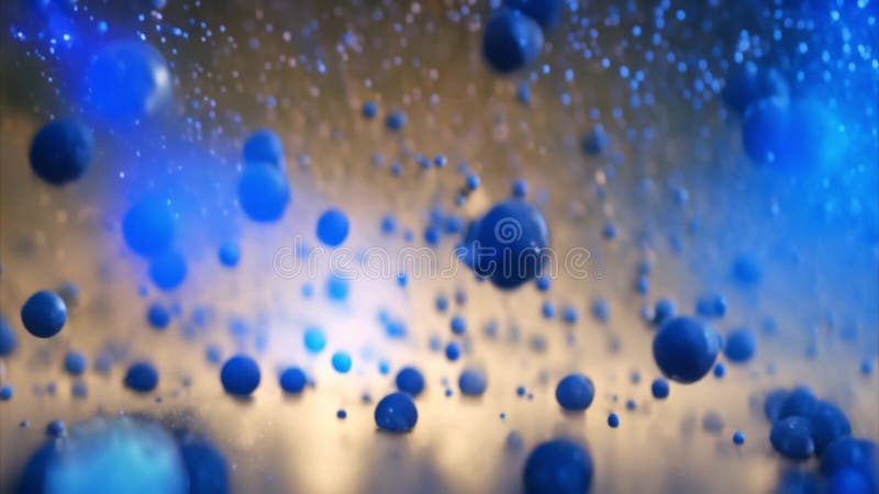 Blue Spheres Falling through Golden Mist Stock Video - Video of glitter ...