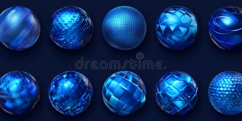 Blue Spherical Carbon Textures Featuring Vibrant, Glossy Patterns. a ...