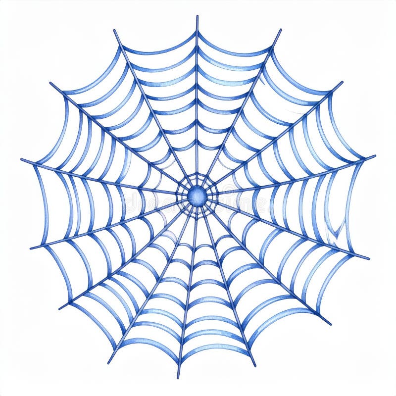 Blue Spiderweb Illustration Circular Pattern Design Stock Illustration ...