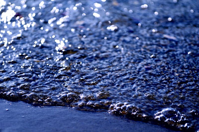 Blue Spilling Abstract Wave of Liquid, Plastic, Water Stock Photo ...