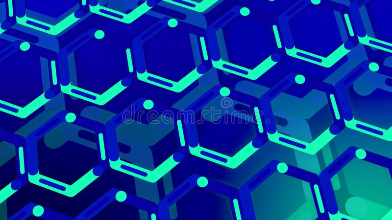 Rows of Rotating Multifaceted Figures. Motion. Endless 3d Shapes with ...