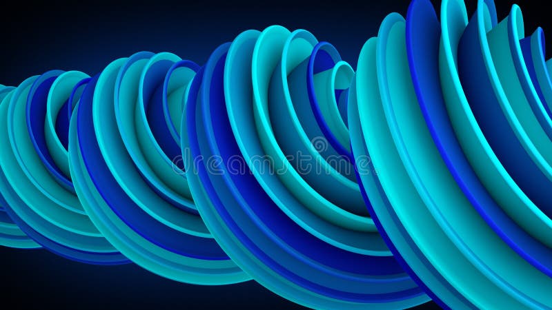 Blue Spiral Curve Abstract 3D Render Stock Illustration - Illustration ...