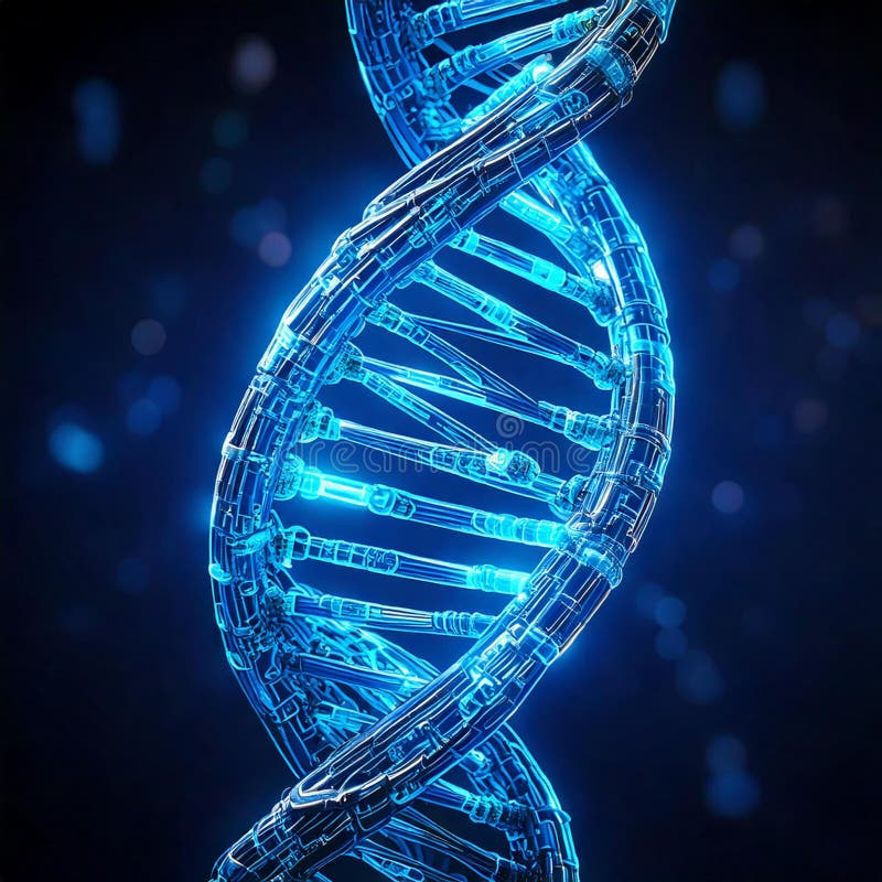 Blue Spiral DNA Helix Structure Stock Illustration - Illustration of ...